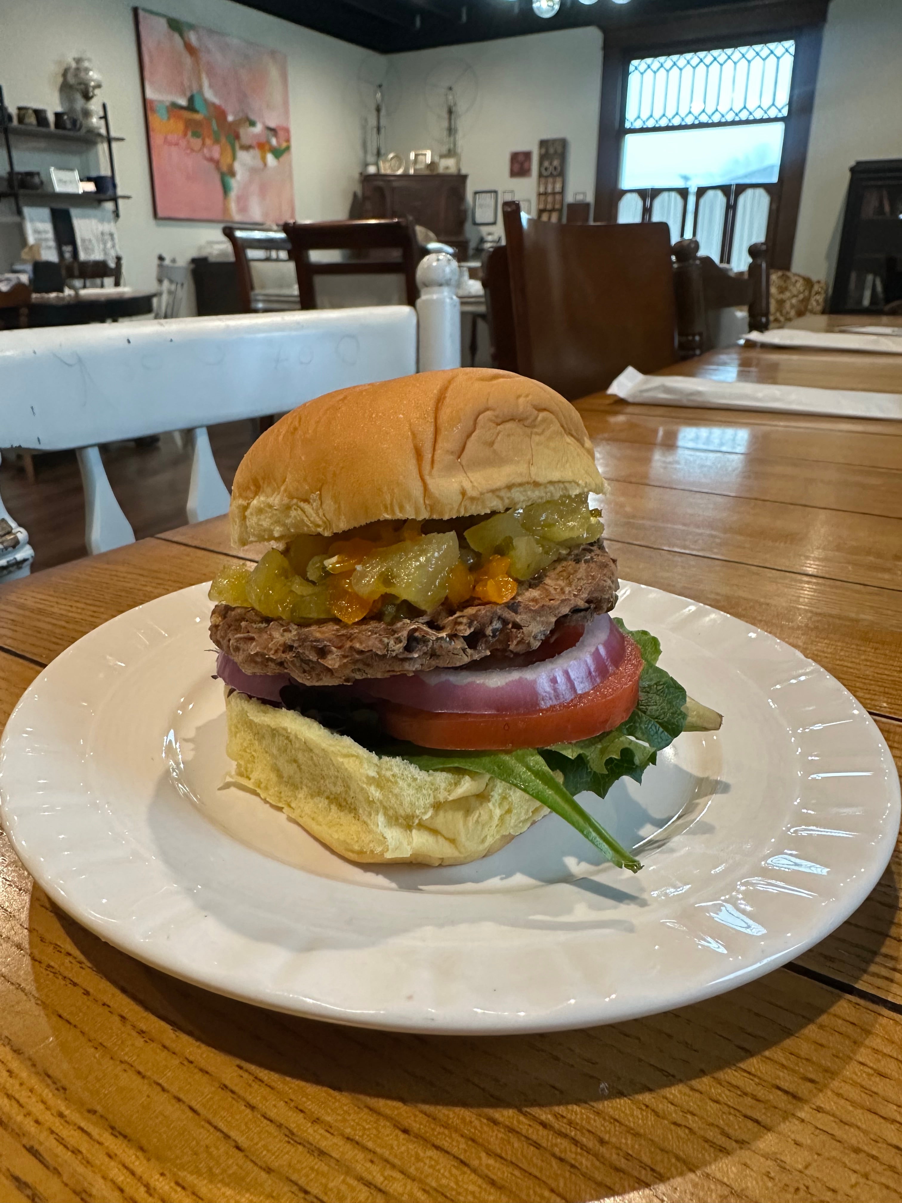 VEGAN - Black Bean Burger w Fries | The Love Bug Food Truck & Cafe